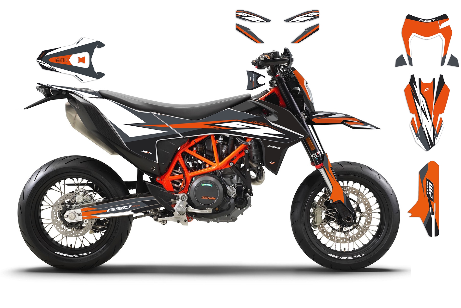 KTM 690 SMC-R - 2019 - 2024 - KT Plus - Full Kit - MCN Grafix